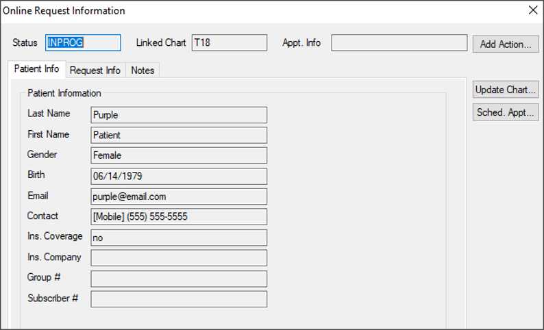 Online Appointment Requests